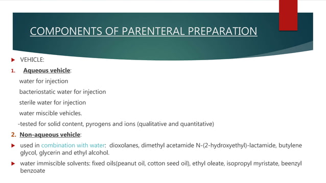 Types of parenteral formulations | PPTX