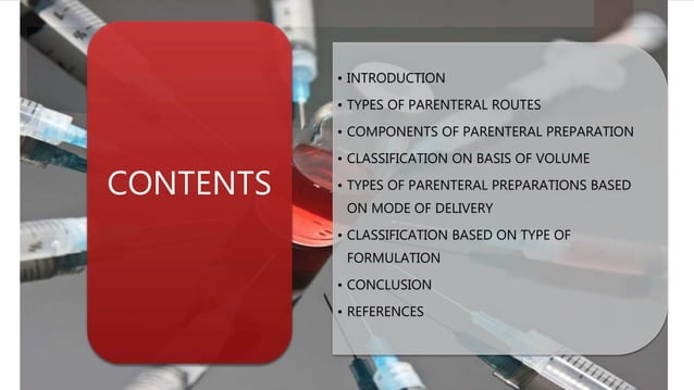Types of parenteral formulations | PPTX