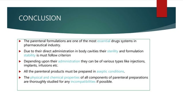 Types of parenteral formulations | PPTX