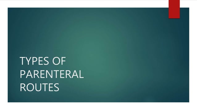 Types of parenteral formulations | PPTX