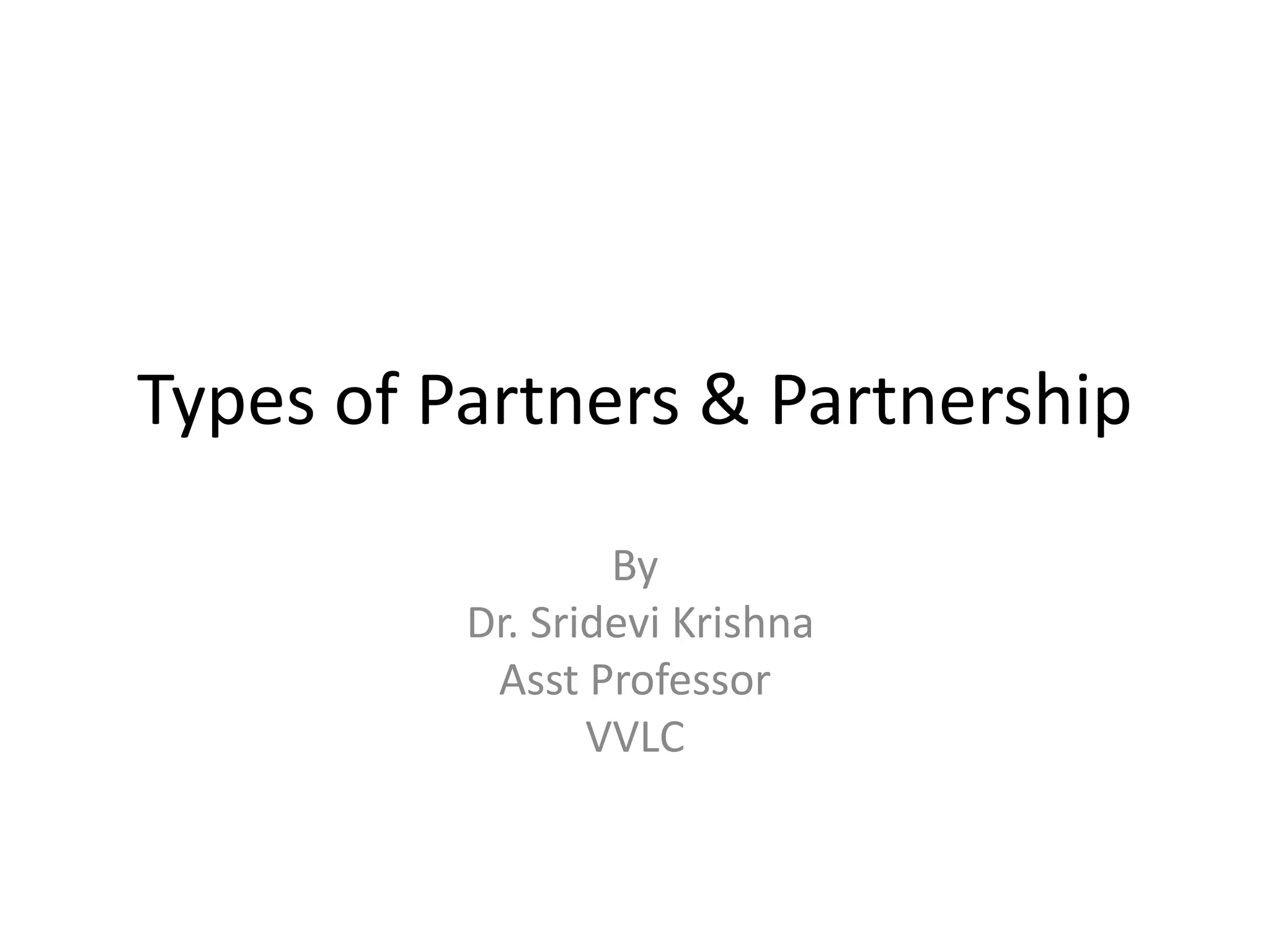 Types of partners | PPTX