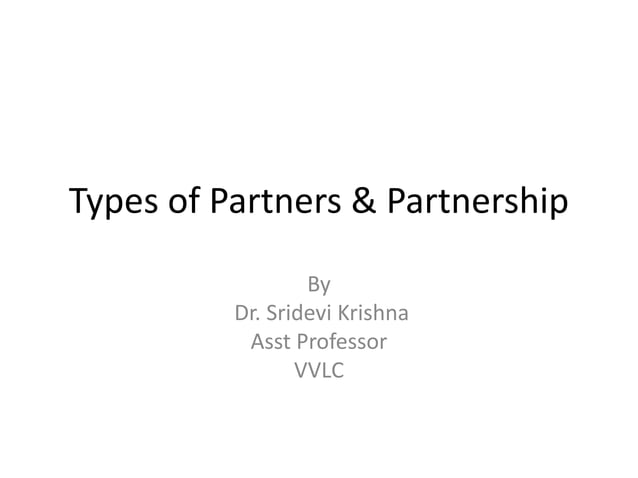 Types of partners | PPTX