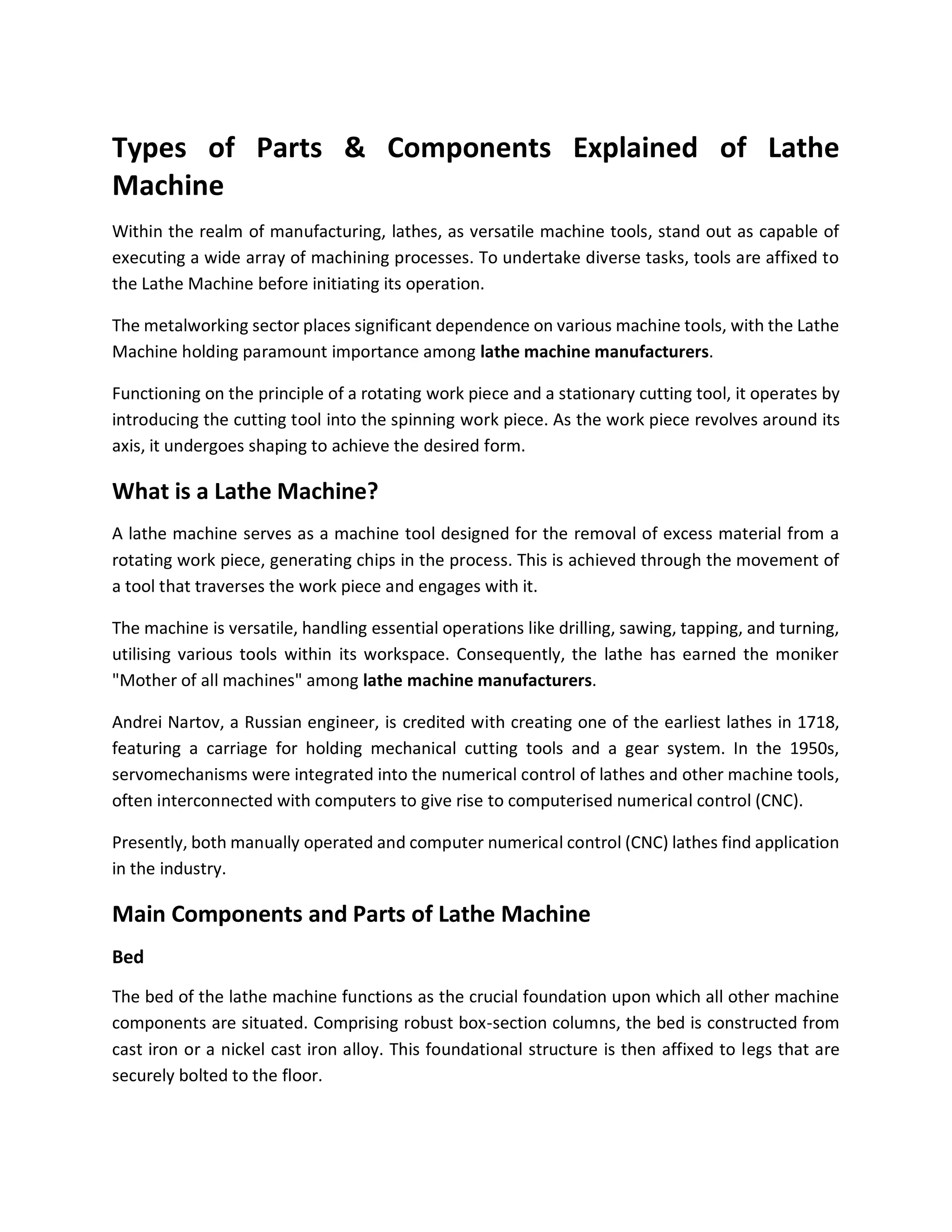 Types of Parts & Components Explained of Lathe Machine.pdf