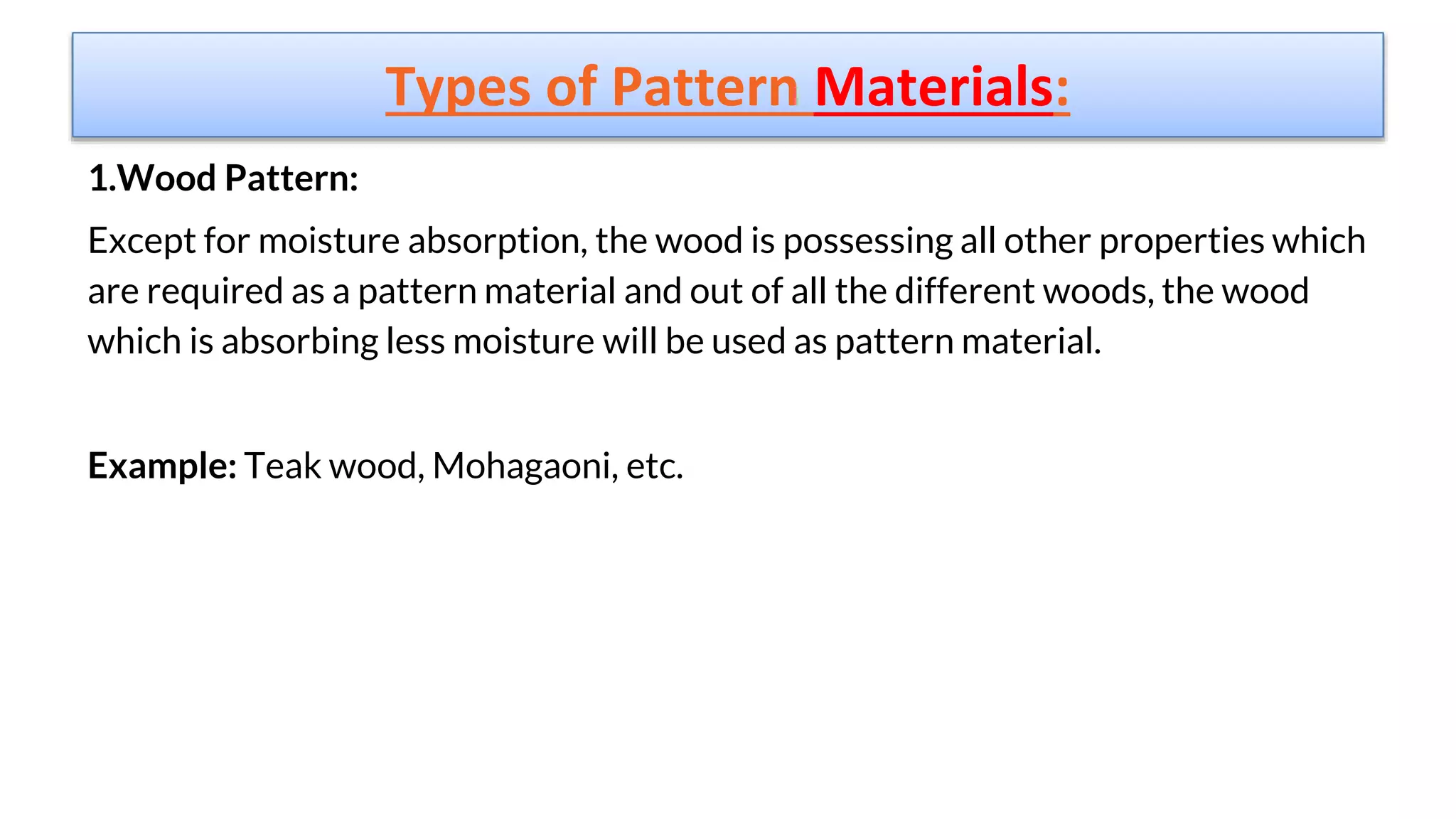 Types of Pattern in Casting Process | PPTX