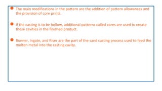 Types of Pattern in Casting Process | PPTX