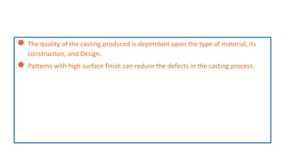 Types of Pattern in Casting Process | PPTX | Chemistry | Science