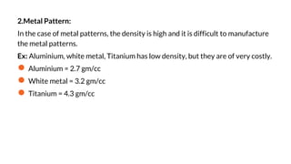 Types of Pattern in Casting Process | PPTX