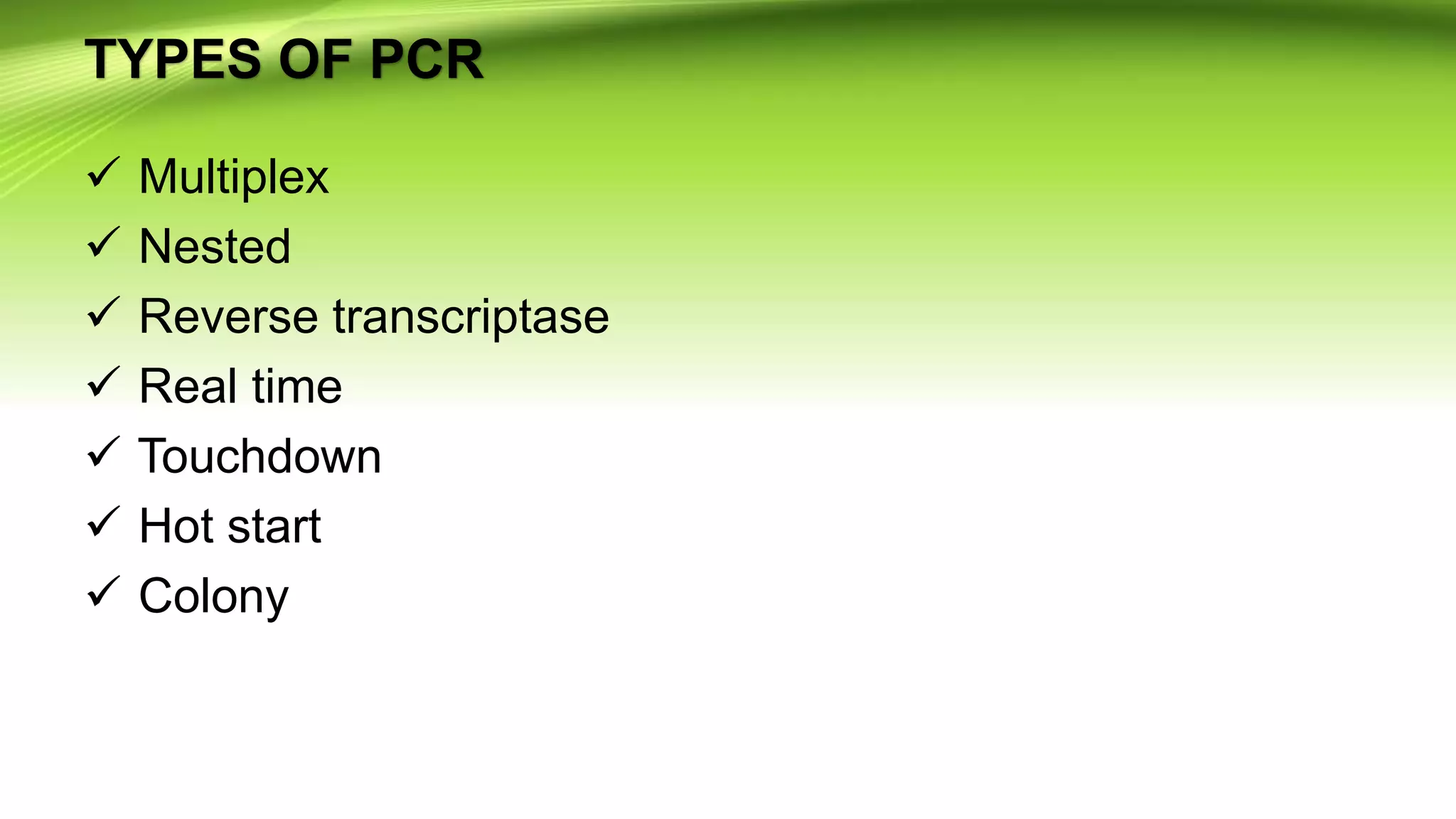 Types of pcr ppt by mala (1) | PPTX
