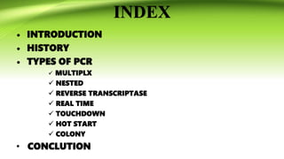 Types of pcr ppt by mala (1) | PPTX