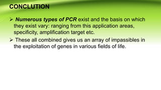Types of pcr ppt by mala (1) | PPTX