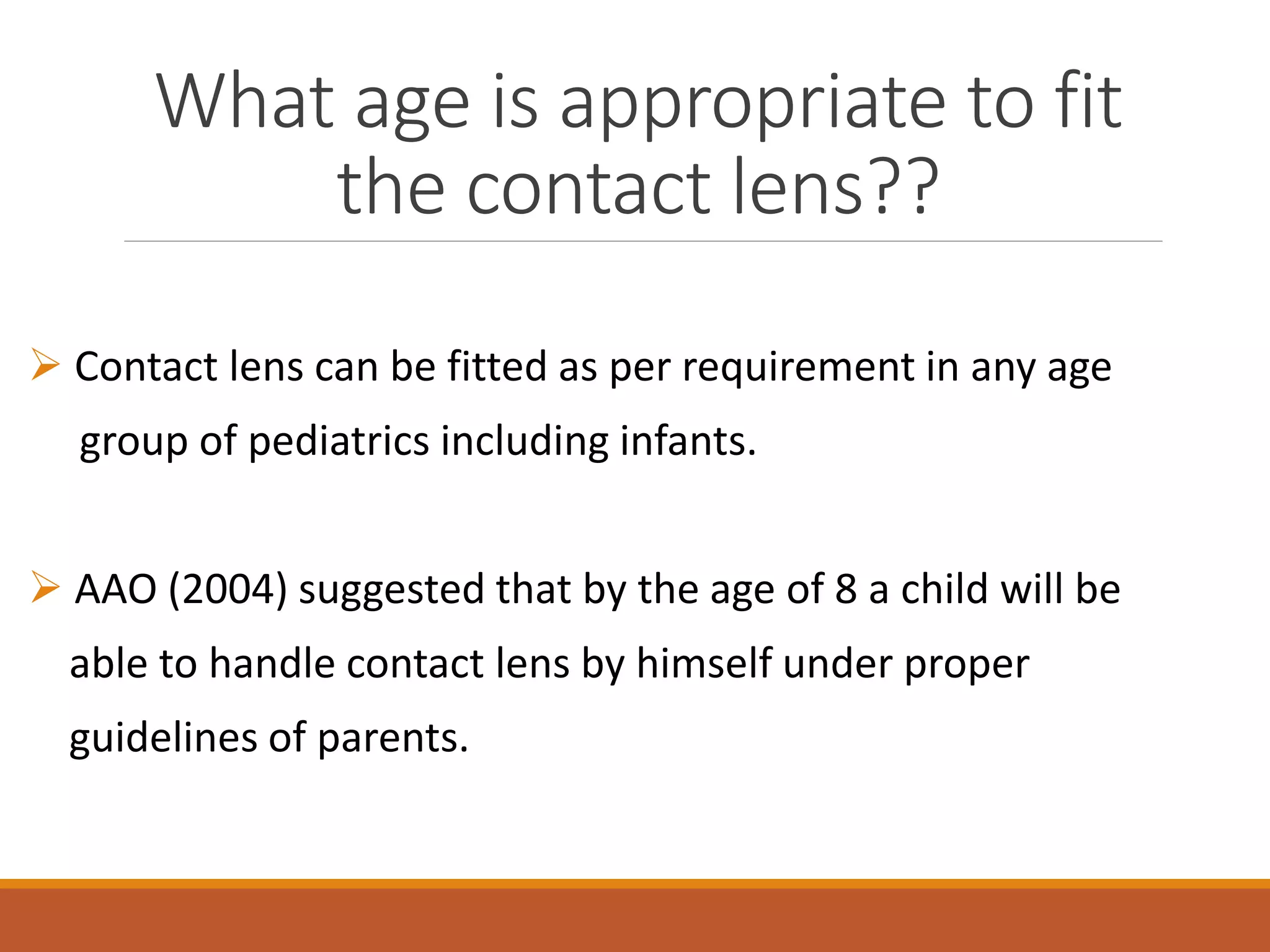 Types of pediatric contact lens [autosaved] | PPTX