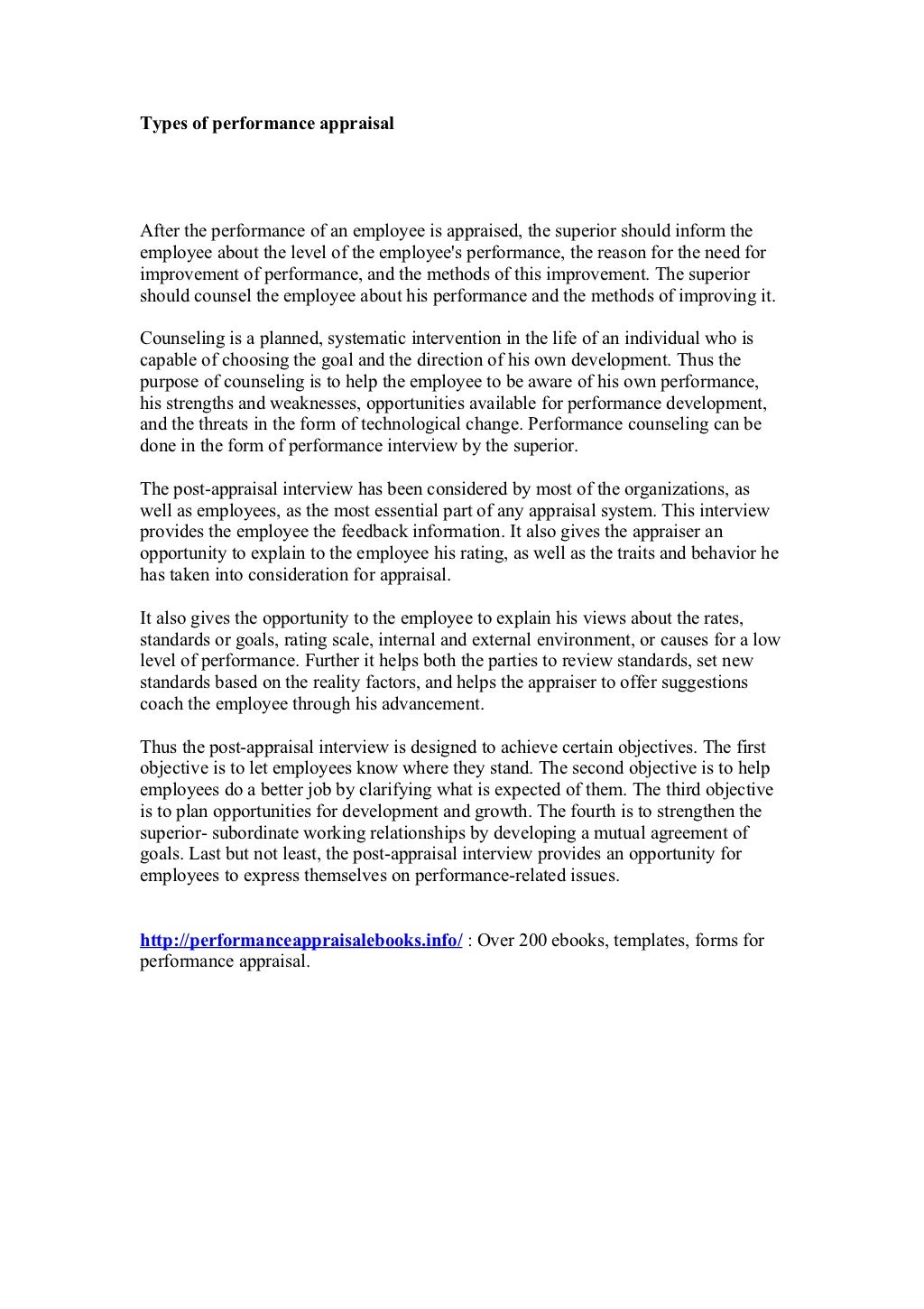 Types Of Performance Appraisal types-of-performance-appraisal