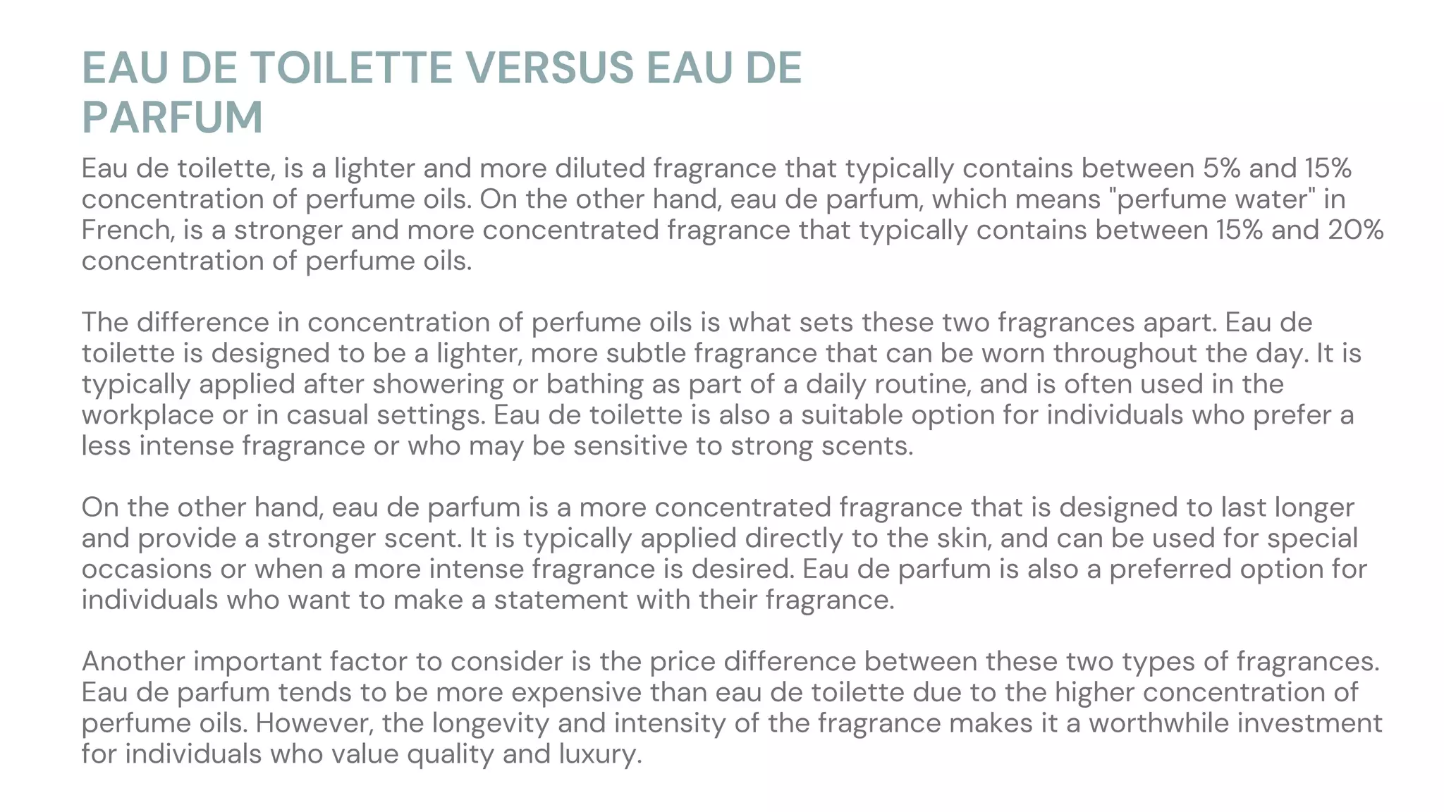Different Types of Perfume Explained | PDF
