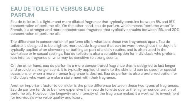 Different Types of Perfume Explained | PDF | Perfume and Fragrance | Beauty