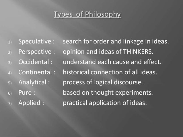 Types of philosophy
