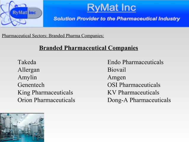 Several types of pharmaceutical companies serving the industry | PPT