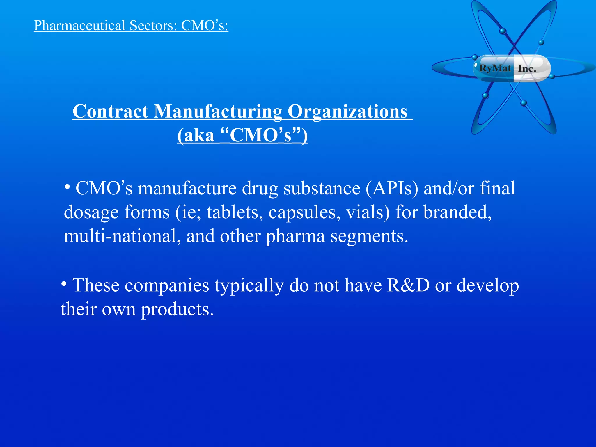 Types of Pharmaceutical Companies Serving The Pharmaceutical Industry | PPT