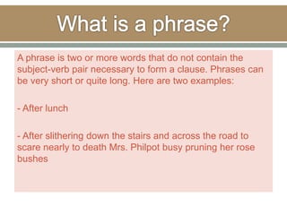 Types of phrases- Alafaq School | PPT