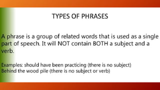 Types of phrases | PPTX
