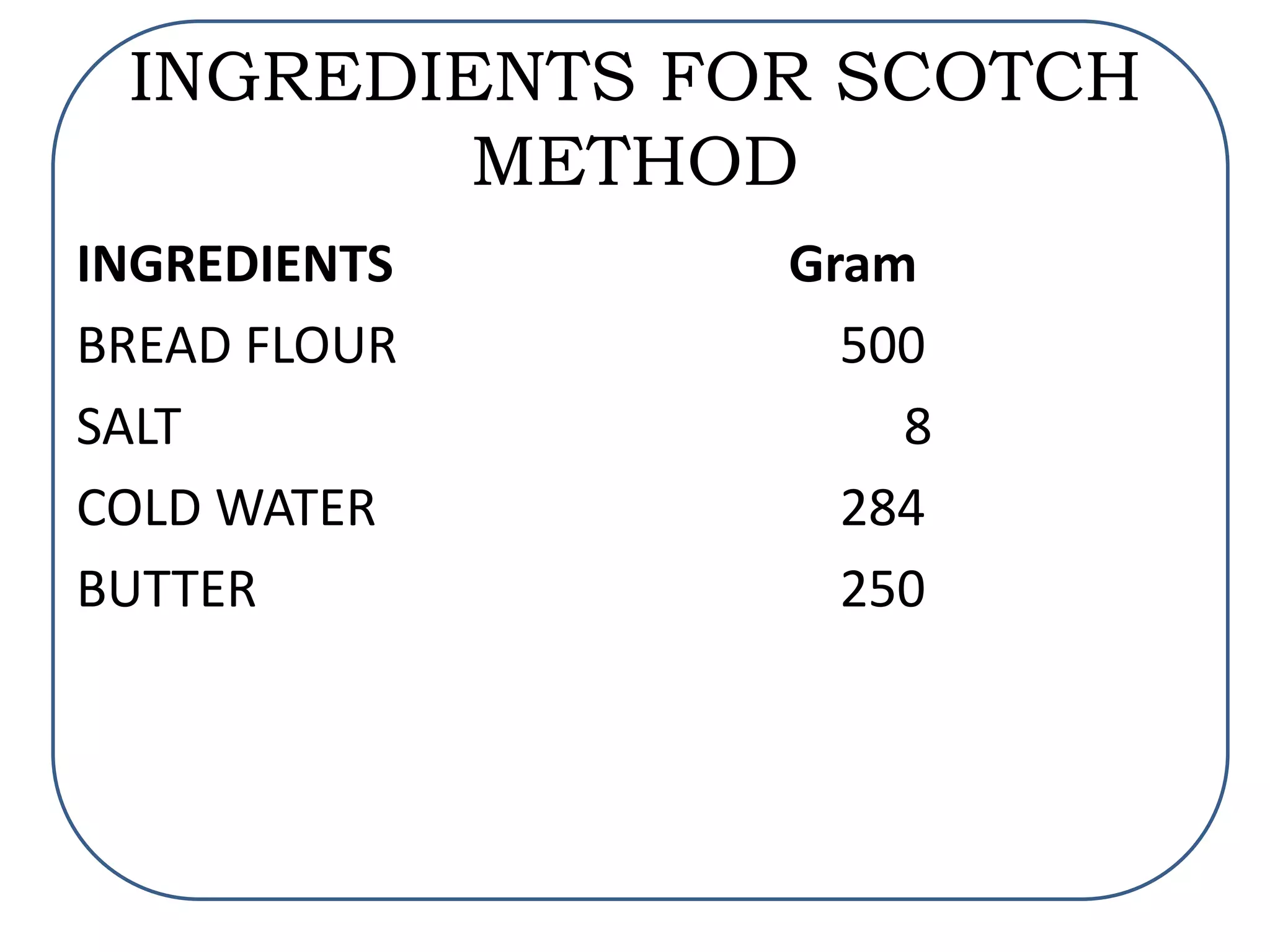 Types of pie & pastries formulation,mixing and moulding methods | PPTX