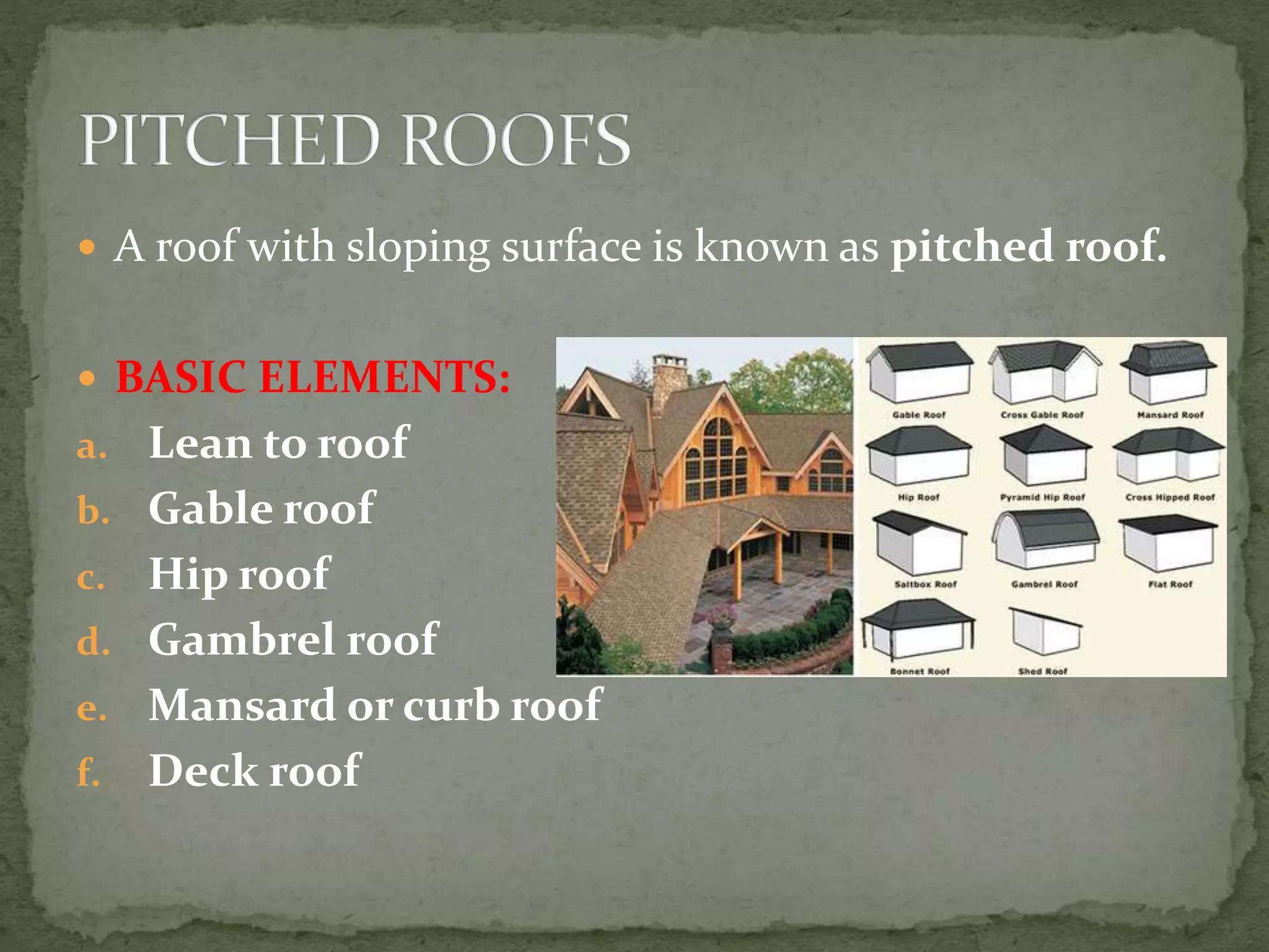 Types of pitched roofs | PPTX