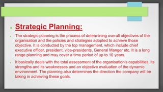 Types of planning | PPTX