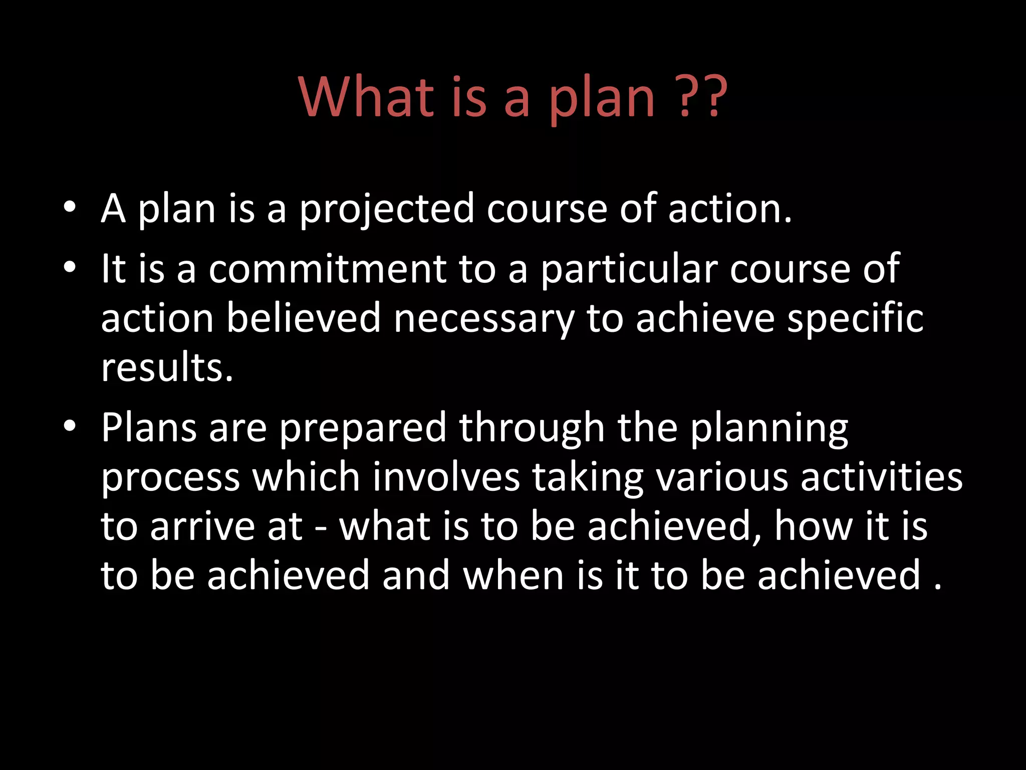 Types of Plans ( Management) | PPTX