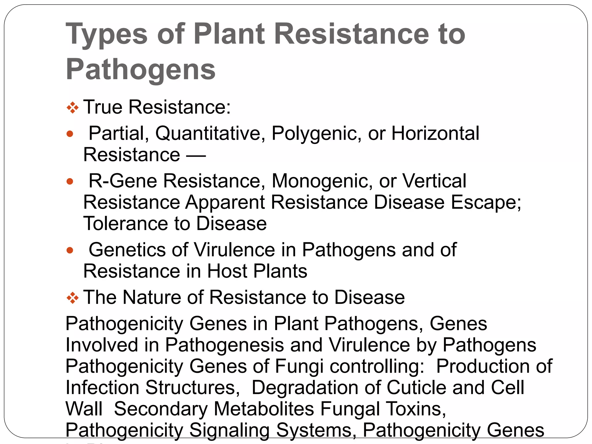 Types of plant resistance to pathogens | PPTX