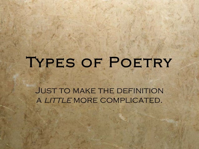 Types of Poems | PPT | Poetry | Books and Literature