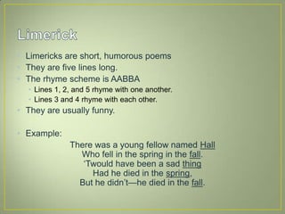 Types of Poetry Warm-Up | PPT