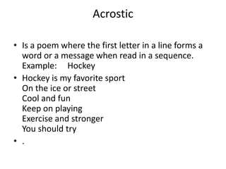 Types of poetry | PPTX
