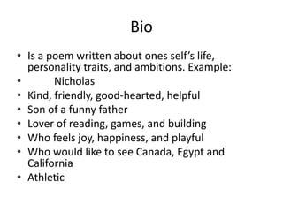 Types of poetry | PPTX