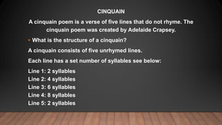 Types of poetry | PPTX