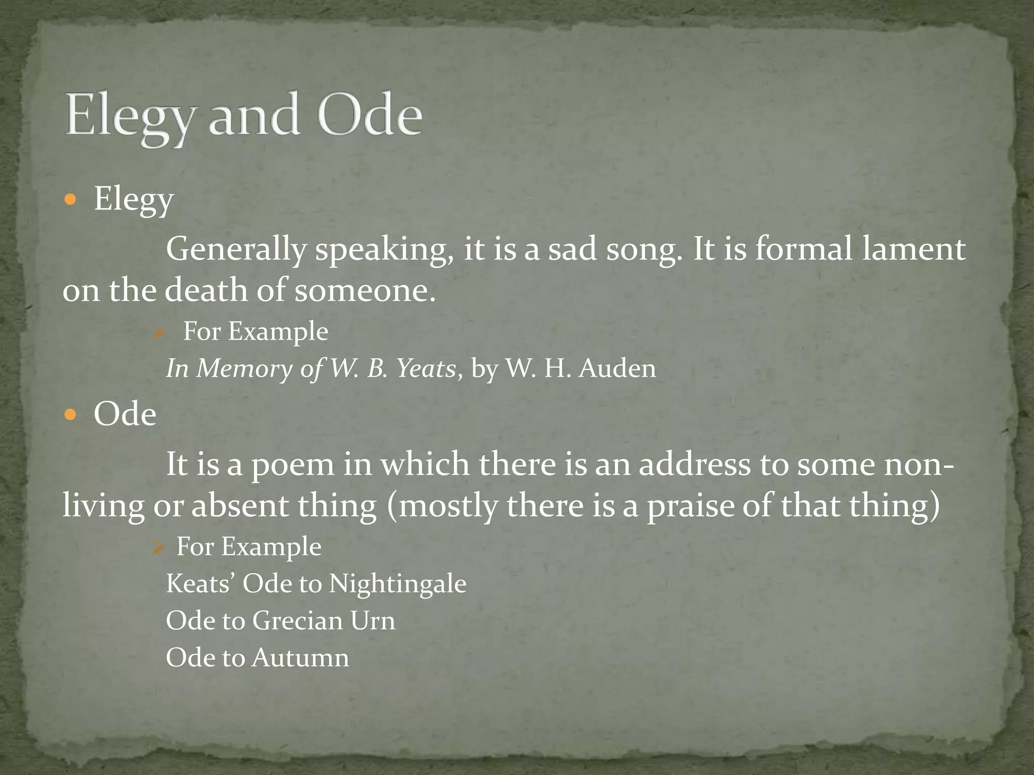 Types of poetry | PPTX