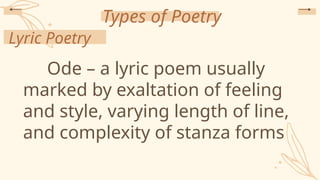 Types of Poetry powerpoint presentations | PPTX
