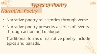 Types of Poetry powerpoint presentations | PPTX