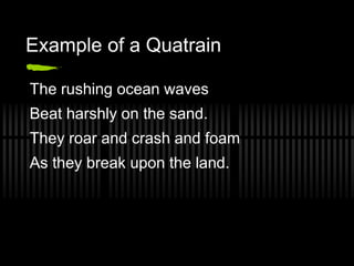 Easy Quatrain Poems Examples