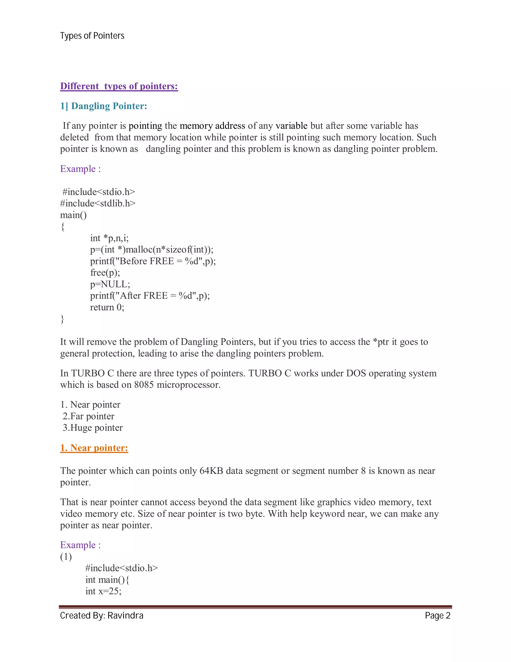 Types of pointer in C | PDF
