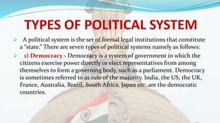 Types of political system (Indian Constitution) | PPTX | Christianity ...