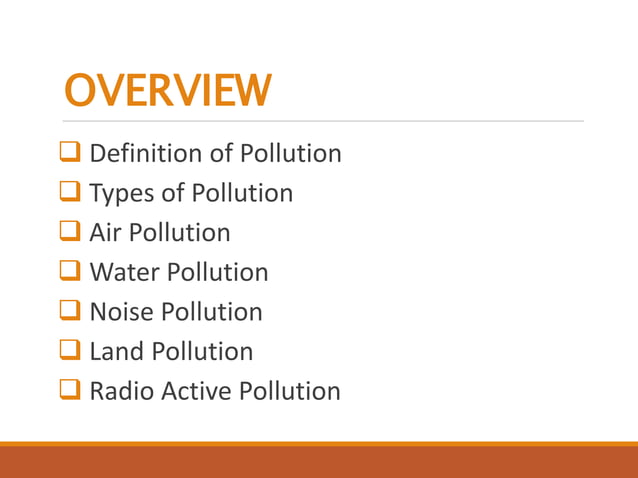 Types of Pollution Powerpoint presentation | PPT | Indoor Environmental ...
