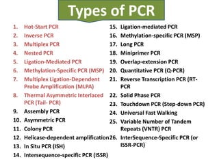 Types of polymerase chain reactions (APEH Daniel O.) | PPT