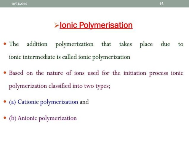 Types of polymerization | PPTX | Chemistry | Science