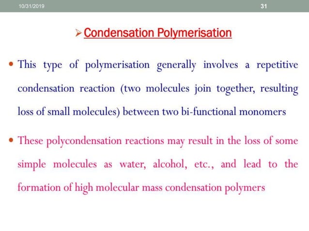 Types of polymerization | PPTX | Chemistry | Science