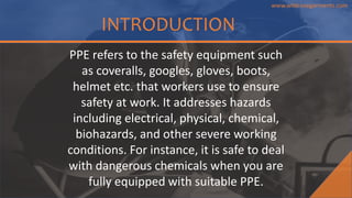 Types of Personnel Protective Equipment (PPE) | PPT