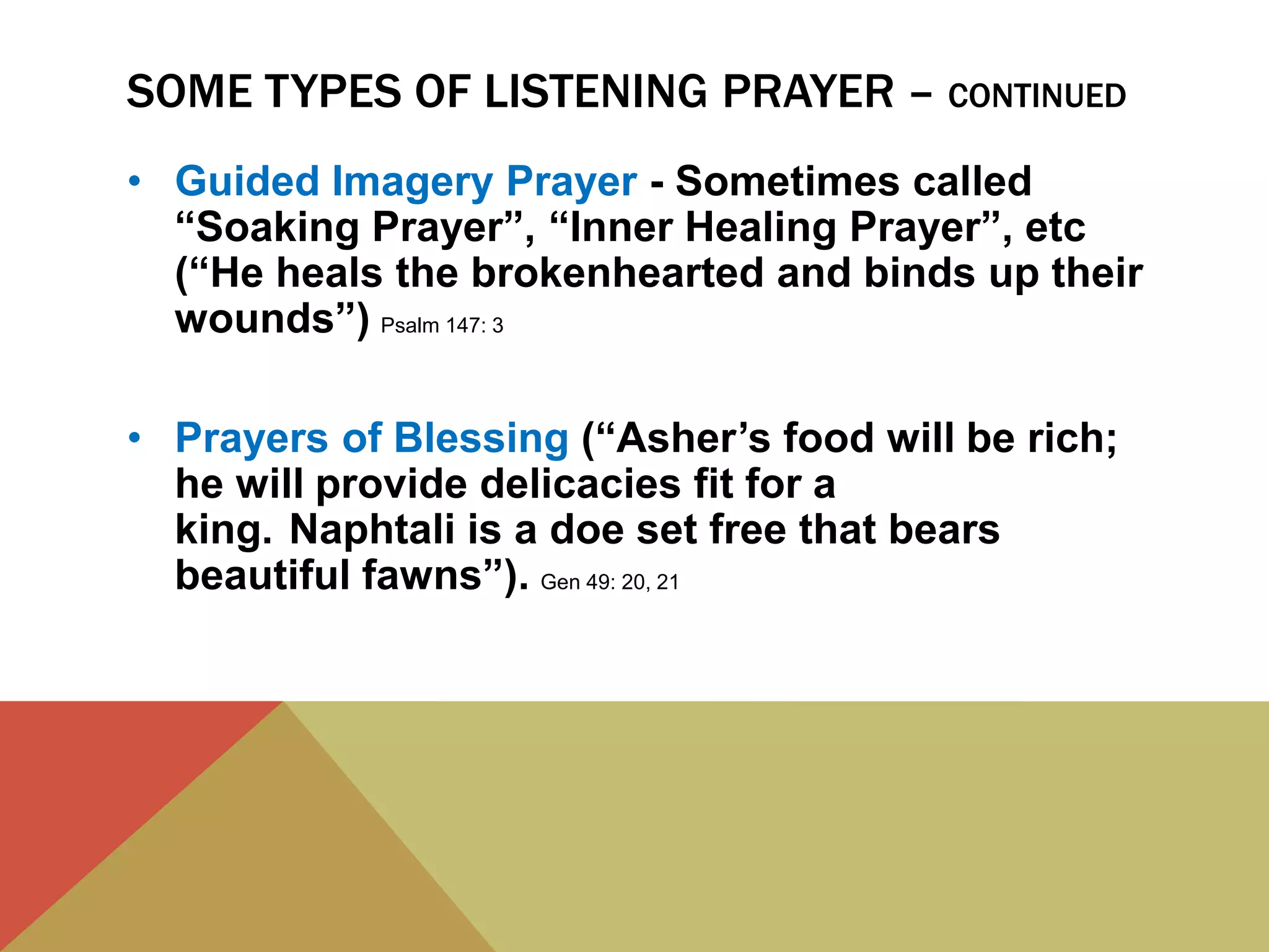 Types of prayer part four, ministering prayer (1) | PPT