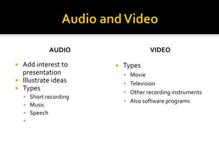 Types of presentation aids | PPTX