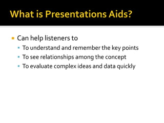 Types of presentation aids | PPT