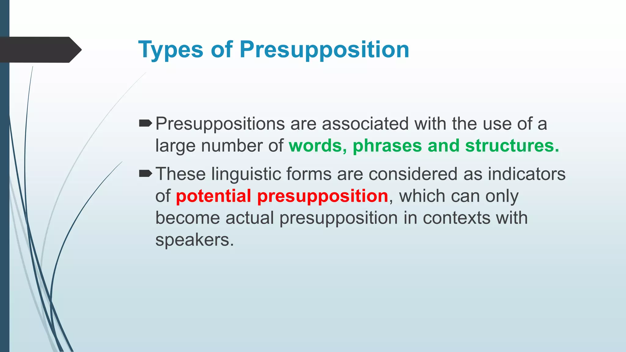 Types of Presupposition | PPTX