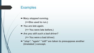 Types of Presupposition | PPTX