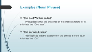Types of Presupposition | PPTX